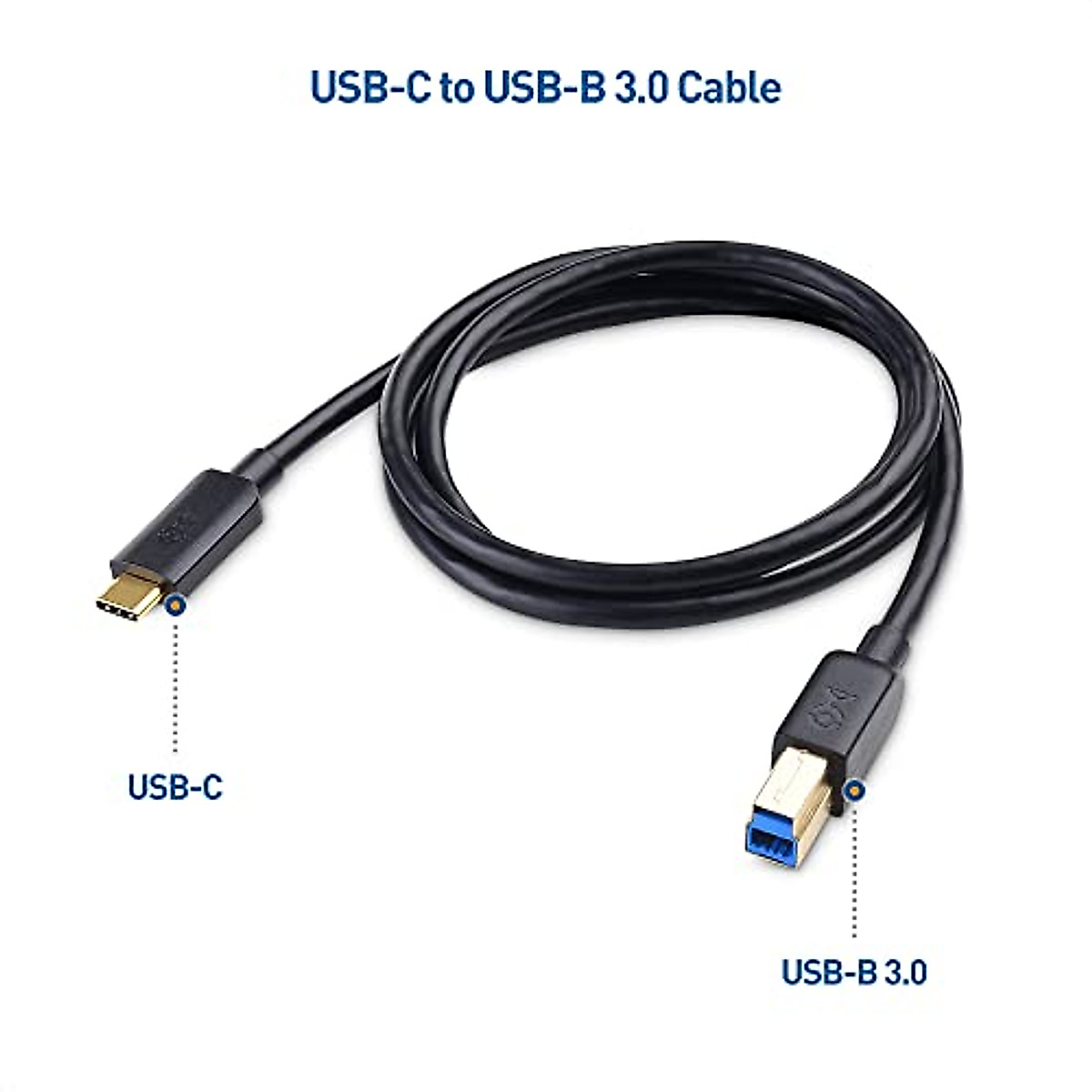 Cable Matters USB C to USB B 3.0 Cable 3.3 ft (USB C to USB Type B 3.0, 3.0 USB B to USB C) in Black