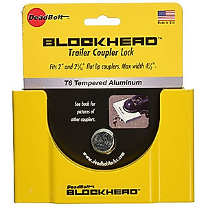 CT Johnson Enterprises (TCL3-YL) Deadbolt Blockhead Trailer Coupler Lock