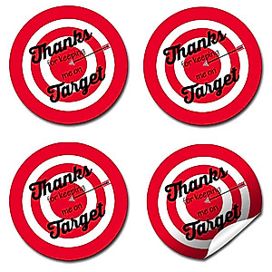 Keeping Me On Target Teacher Appreciation Thank You Sticker Labels, 40 2" Party Circle Stickers by AmandaCreation, Great for Envelope Seals & Gift Bags