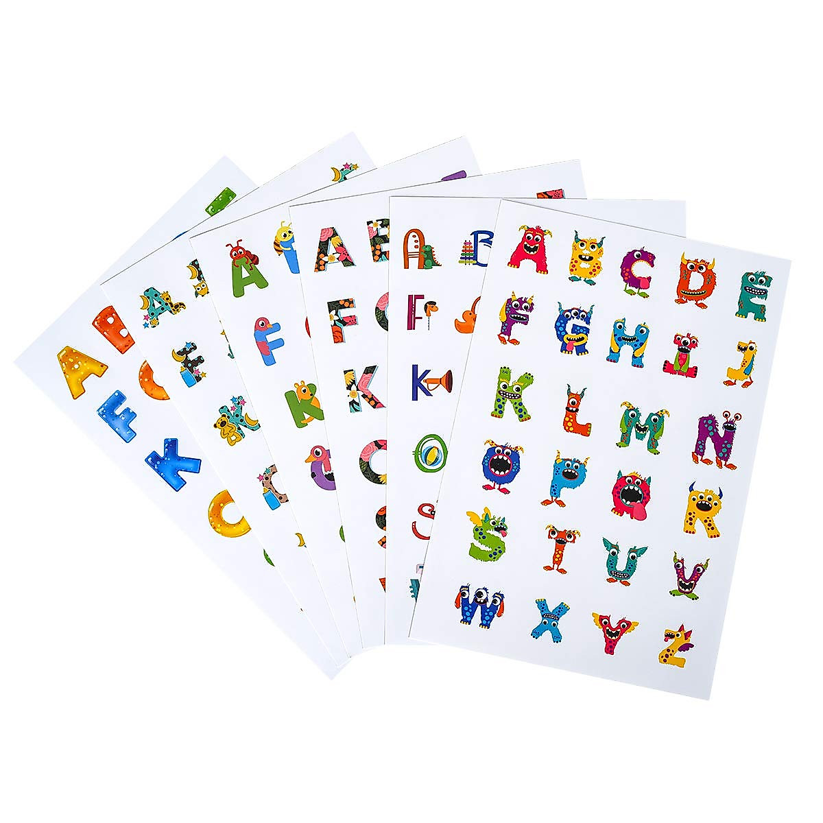 664 Pcs Cute Alphabet Letter Stickers Scrapbook Paper Stickers - 24 Sheets Colorful Animals Alphabet Art Paper Stickers for Preschool Kids-Party Favors,Card Making,Gift of Festival,Rewards,Art Craft.