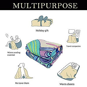 DUISE Flannel Throw Blanket,Cute Donkey Pattern Print Blanket,Soft and Comfortable Flannel Decorative Throw Blankets for Couch Sofa Bed,Throw,50"X60",Flannel Fleece Blanket for Bedroom/livingroom