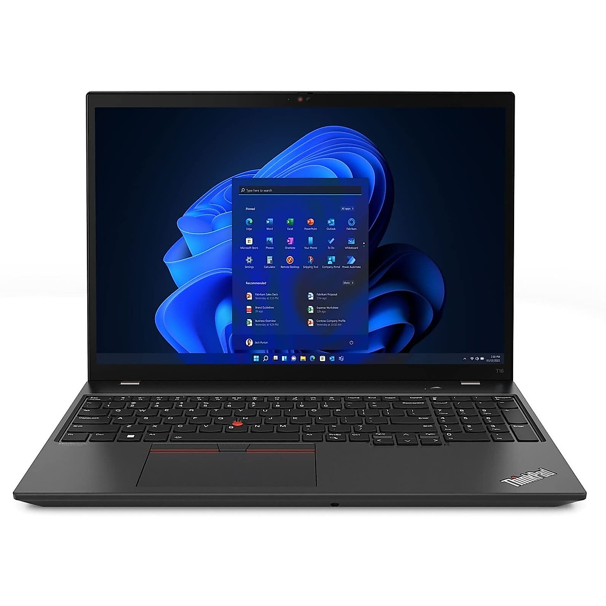 Lenovo ThinkPad T16 Laptop with Ryzen 5 PRO 6650U Processor, 16" WUXGA 400nits Anti-Glare Non-Touch Display, 32GB RAM, 1TB SSD, Wi-Fi 6E, IR FHD Camera, Numeric Keypad, Win11 Pro (Thunder Black)