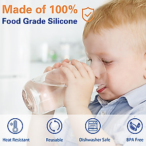 Gofriipai 3 and 5 Gallon Water Jug Cap, Silicone Reusable Replacement Cap, Non Spill Bottle Caps for 55mm Bottle Water Dispenser Caps - Pack of 5