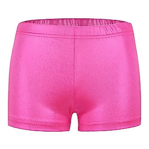 Toddler Girls Glitter Ballet Dance Shorts Bike Short Breathable Playgrounds Gymnastics Shorts Pants Girls Black Workout Pants (Hot Pink, 4-5 Years)