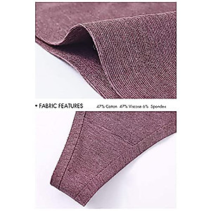 Wealurre Women's Cotton Thong Breathable Panties Low Rise Underwear (3118M, Blue Gold)