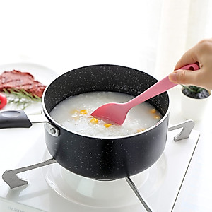 RATWIA 2.5 Quart Saucepan with Lid,Ultra Nonstick Sauce Pan 2.5Qt Small Pot with Glass Lid,Great for Home Kitchen Restaurant,Black