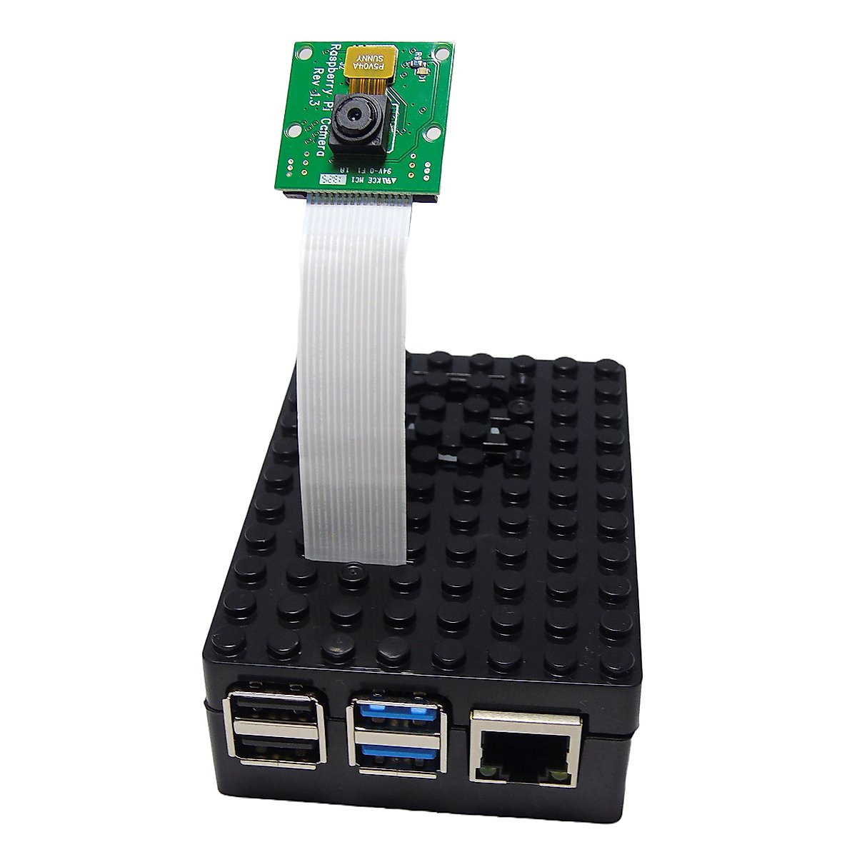 Raspberry Pi 4 Case - Pi-Blox Enclosure (Black)