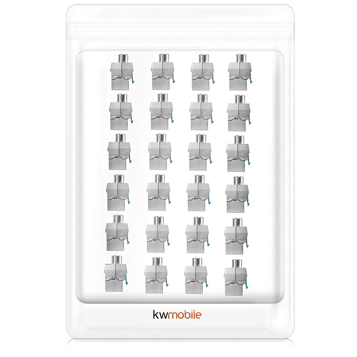 kwmobile Keystone Module Jacks - 24 Piece CAT-8 Shielded Keystone Jack RJ45 Cat 8 Ethernet Module 40 Gbit with Shielded Metal Housing