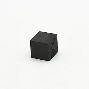 10MM Density Carbon Cube 99.9% Graphite Simple Substance Element Display 0.39 Inch for Periodic Table Collections Displays Education