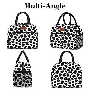 Coobiiya Lunch Bag Women, Lunch Box Lunch Bag for Women Adult Men, Small Leakproof Cute Lunch Tote Large Capacity Reusable Insulated Cooler Lunch Container for Work/Office/Picnic/Travel-Cow