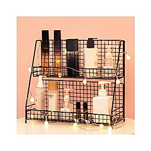 BAUBUY Estante Multifunctional Iron Art Storage Rack Desktop Storage Rack Bathroom Storage Rack Bedroom Study Office Desktop Storage Rack Storage Shelves