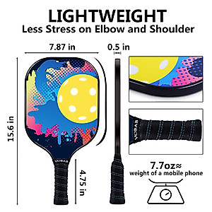 TNELTUEB Pickleball Paddles Set of 2 Pickleball Rackets 8 Pickle Balls 1 Portable Bag - USAPA Approved Lightweight Pickleball Racquet Outdoor & Indoor Use