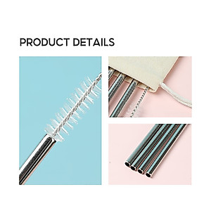 MINISO 12 Pack Reusable Stainless Steel Metal Straws with Travel Case and Cleaning Brush, Long Drinking Straws for Tumblers, for Hot or Cold Drinks