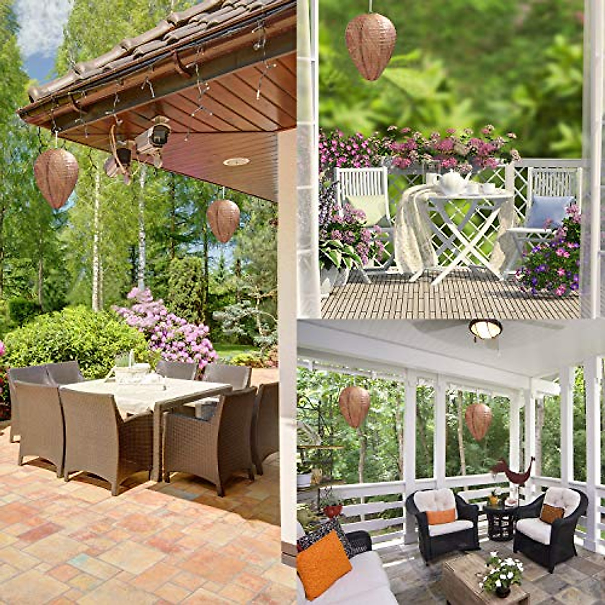 4 Pack Wasp Nest Decoy Hanging Wasp Deterrent for Wasps Hornets Yellow Jackets