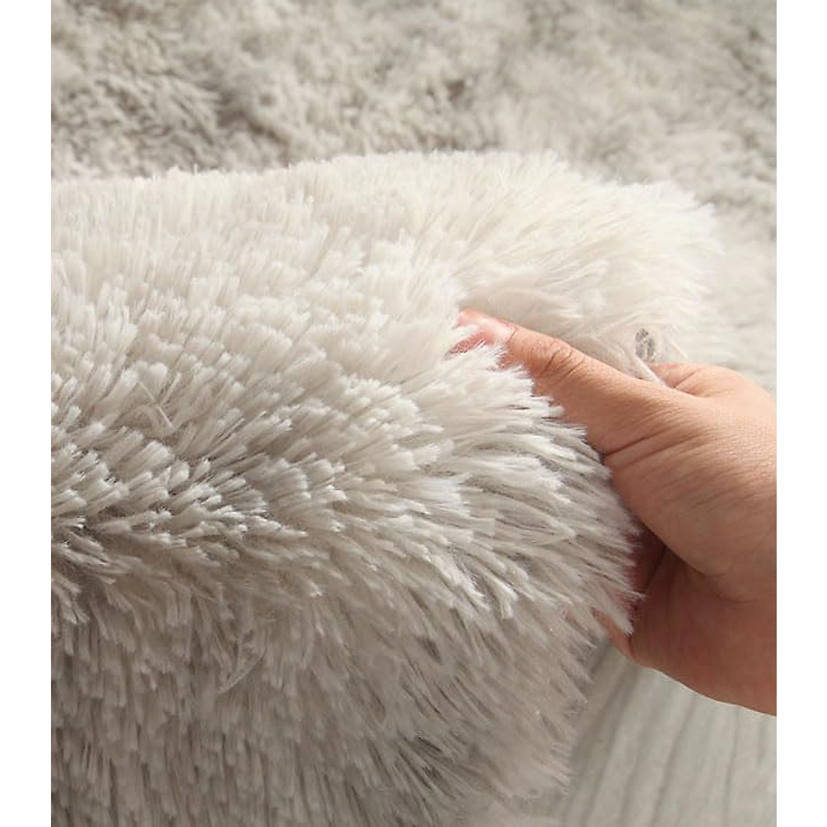 BESTORI Fluffy Rugs for Bedroom Round Shag Cute Area Rug Non-Slip Soft Shaggy Circle Carpet for Entryway Bedroom Bedside Kitchen Hallway Living Room Burgundy, 31.5 in