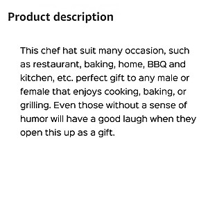 AGMdesign Grill Master Chef Hats, BBQ Toque Hats, Funny Chef Wear, Adjustable Kitchen Cooking Hat for Men & Women Black, Mother's Day/Father's Day/Birthday Gift for Him, Her, Mom, Dad, Friend