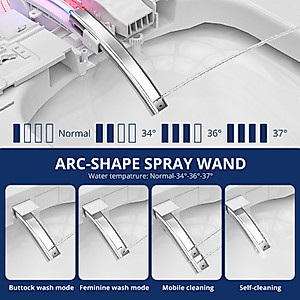 Upgraded One Piece Smart Bidet Toilet, Electric Tankless Toilet with In-builet Aromatherapy/Heated Seat/Foot Sensor/Various Washing Settings/Temperature Sensing/Automatic Powerful Flush/Auto Shut-off