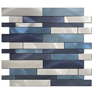 Weimeisc 10 Sheets Peel and Stick Backsplash Tile for Kitchen, Self-Adhesive Mosaic Tile, Stick on Bathroom Vanities，Fireplace Décor, Laundry Table(11.25" X 12.7") (Blue Series)