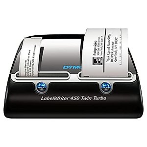 DYMO LabelWriter 450 Twin Turbo Direct Thermal Label Printer, Black - USB Connectivity Monochrome Barcode Label Maker - Print up to 71 Labels Per Minute, 300 x 600 dpi, 2.20" Maximum Print Width