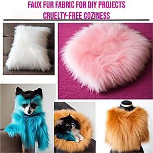 Black Fur Fabric by The Yard - Craft Fur Fuzzy Fabric - 60" inch Wide Black Faux Fur - Faux Fur by The Yard for Craft, DIY, Furry Plush, Sewing, Decoration, Upholstery, 1 Yard