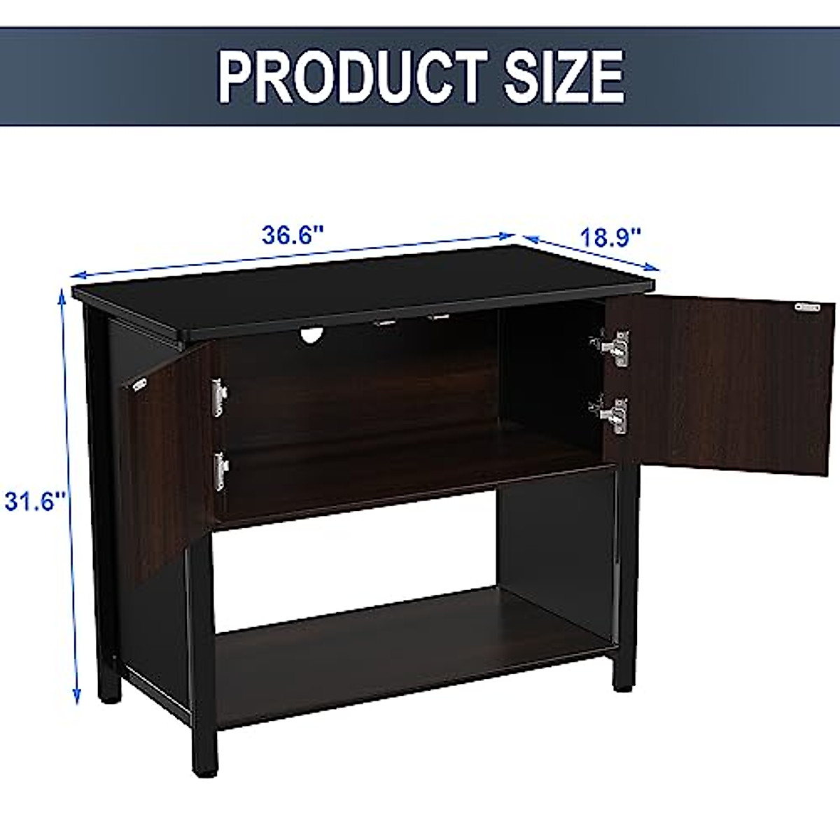 GDLF Metal Aquarium Stand with Cabinet for Fish Tank Accessories Storage, 40 Gallon, Turtle/ Reptile Terrariums