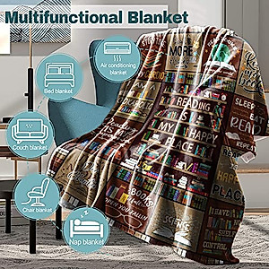 HSELOGI Book Lovers Gifts Blanket Librarian Gifts Throw Blanket Book Club Gifts for Women Reading Lover Bookish Literary Gifts Ideas Best Bookworm Gifts on Birthday Christmas Graduation 50"x60"