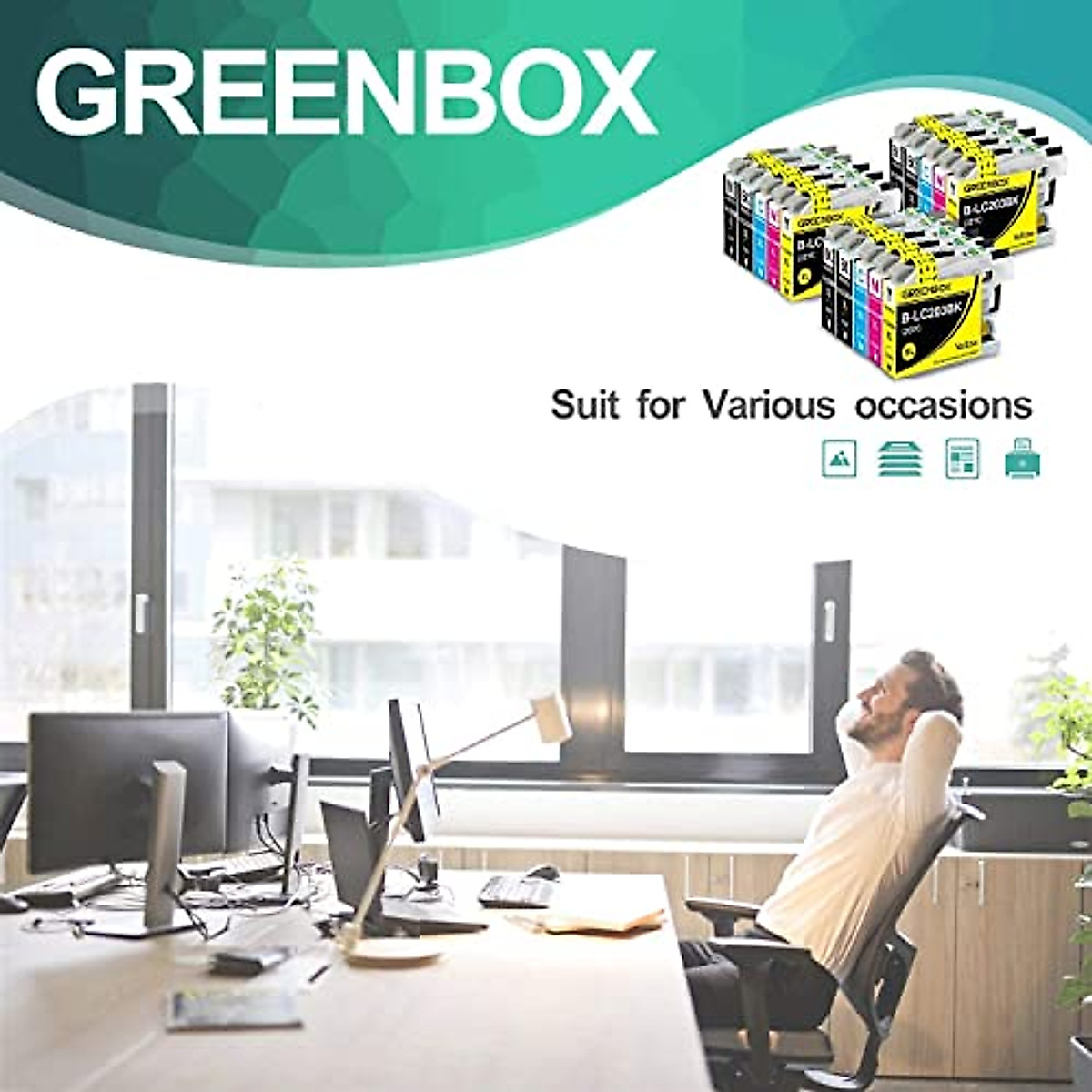 GREENBOX Compatible Ink Cartridge Replacement for Brother LC203 LC203XL LC201 LC201XL Compatible with Brother MFC-J460DW J480DW J485DW J680DW J880DW J885DW MFC-J4320DW J4420DW J4620DW (15 Pack)