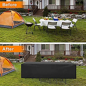 420D Patio Furniture Cover Outdoor Furniture Cover Patio Table Cover Outdoor Table Chair Set Covers Waterproof Furniture Covering