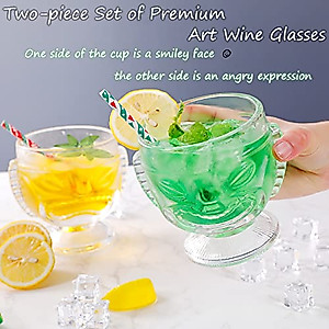 Gusnilo Tiki Cups Cocktail Glasses 17oz Bar Glasses Wine Glasses Cocktail Glass Set,Tiki Bar Tiki Glasses 500 Ml For Home Bar Party Tiki Glasses For Cocktails Tiki Mug Mojito Glass Bar Glassware 2pcs
