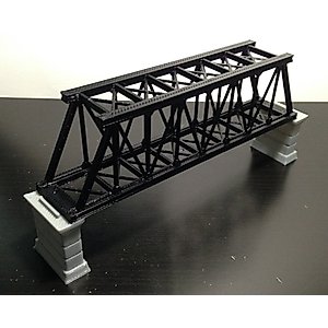 Outland Models Railroad Truss Bridge Black (for Single Track) with Piers Z Scale