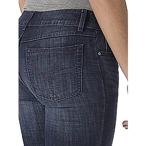 Wrangler womens Western Mid Rise Stretch Straight Leg Jeans, Dark Stone, 11 30 US