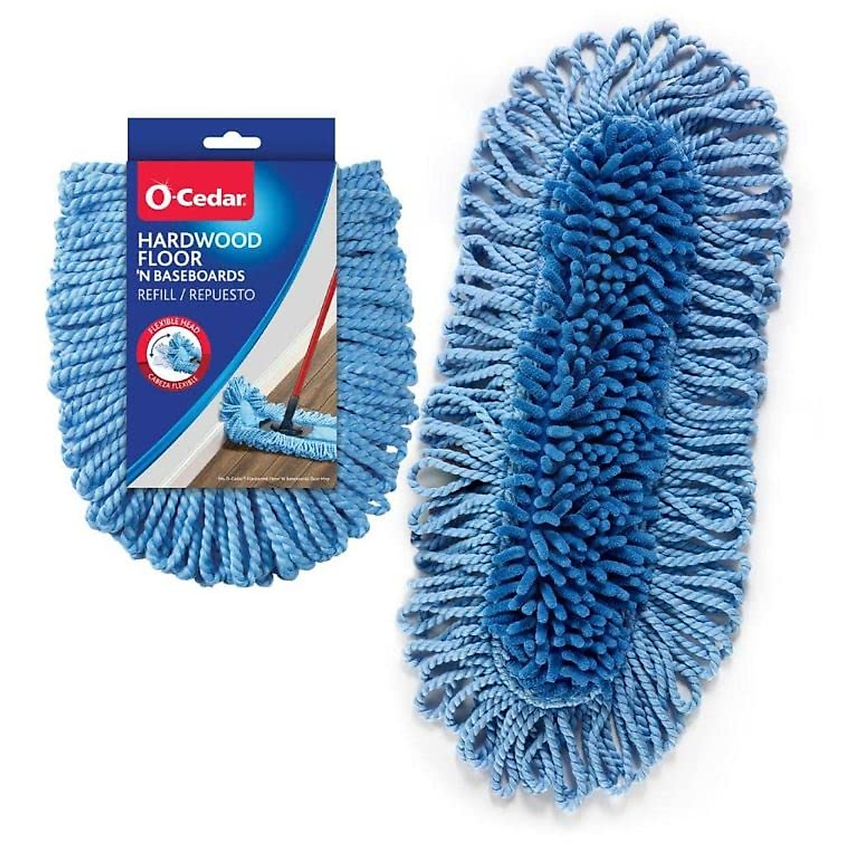 O-Cedar Dual-Action Dust Mop Refill,Blue