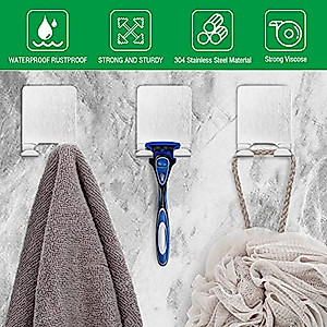 FRIUSATE 6 Pack Razor Holder for Shower Wall Shaver Holder Multi-Purpose Hook Stainless Steel Wall Hook Self-Adhesive Razor Shower Holder Bathroom Kitchen