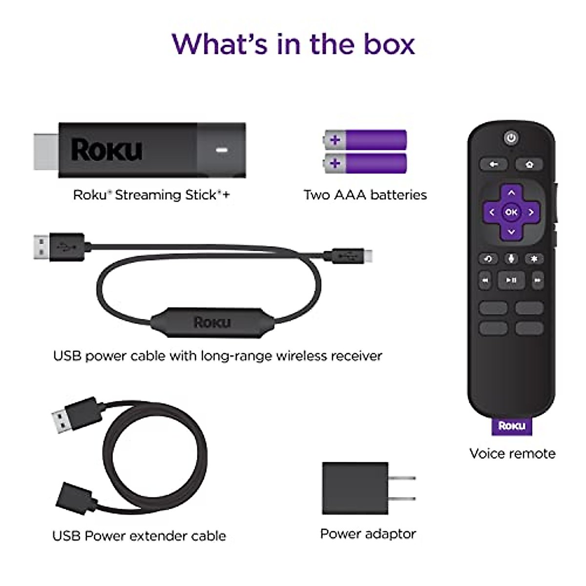 Roku Streaming Stick+ | HD/4K/HDR Streaming Device with Long-range Wireless and Roku Voice Remote with TV Controls