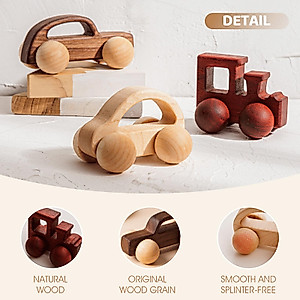 3PCS Wooden Baby Toys,Baby Grasping Toys Push Car Toys Montessori Toys Wooden Toy Vehicles,#1
