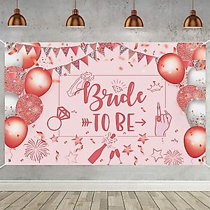 Bachelorette Party Backdrop,Bride to Be Backdrop Banner Sign Poster,Large Fabric Rose Gold Bride to Be Sign Photo Backdrop Background for Bachelorette Party Decoration (Rose Gold)