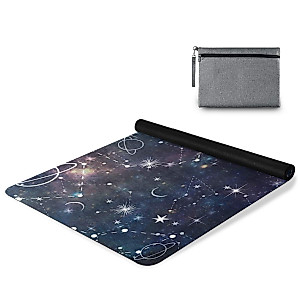 AGONA Planet Star Constellation Galaxy Yoga Mat Thick Non Slip Exercise Mat Portable Folding Fitness Workout Mat for Yoga Pilates Home Floor Exercises Children Playtime