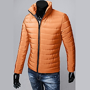 BIFUTON Puffer Jacket Men,Men's Lightweight Packable Hooded Puffer Jacket Insulated Winter Coat for Snow Ski Traveling H1011