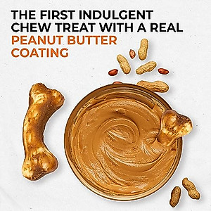 Canine Naturals IrresistiBONES Long Lasting Peanut Butter Chew - Made with Real Peanut Butter - All Natural and Easily Digestible - 6 Pack