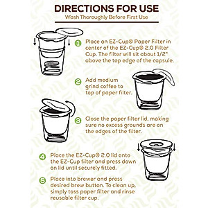 Perfect Pod EZ-Cup Paper Coffee Filters with Patented Lid for Single-Serve Coffee Brewers and Coffee Pods, Compatible with Keurig, 8-Pack (400 Filters)