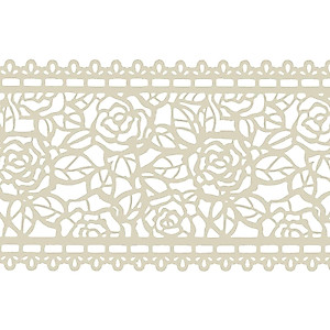 Funshowcase Large Pre-Made Ready to Use Edible Cake Lace Rose Blossom Ivory White 14-inch 10-piece Set
