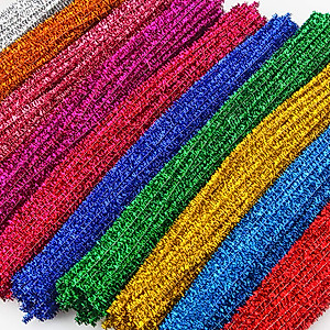 Value Pack 700 Pieces Glitter Assorted Colors Chenille Stems Tomorotec Pipe Cleaners 0.24 x 12 Inch for DIY Art Supplies Hand Craft for Kids, Class and etc.