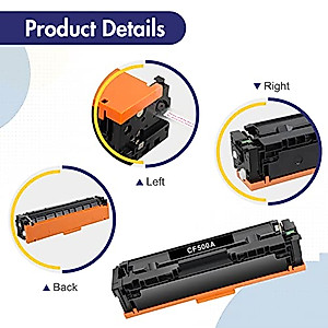 INFITONER 202A Toner Cartridge 5 Pack Compatible Replacement for HP 202A CF500A 202X CF500X Color Pro MFP M281fdw M281cdw M254dw M254nw M281fdn M254 M281 Printer Ink (Black Cyan Magenta Yellow)