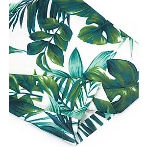 ELETOP Men's Hawaiian Shirt Quick Dry Tropical Aloha Shirts Floral Print Beach Party Casual Shirts Green F039 XXL