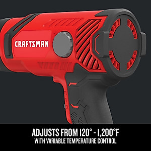 CRAFTSMAN Heat Gun, Corded, Variable Heat Setting up to 1200 Degrees, 1500 Watt (CMEE531)