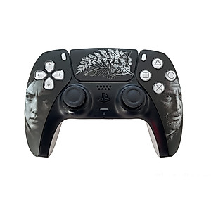 TLOU2 Fan Art Replacement Ellie & Joel Plus Tattoo Touchbar Front Housing Shell Faceplate and Touchbar for PS5 Controller