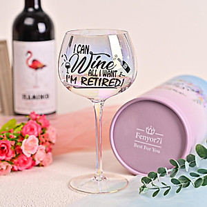 Retirement Gifts for Women - Funny Retirement Wine Glass - Humorous Gift for Retired Coworkers - Unique Wine Glass With Funny Saying - Happy Retirement Gifts