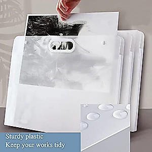 Plastic Art Portfolio, Large Art Portfolio with Handles,Waterproof Portfolio Folder for Artwork, Arts Storage Case for Drawing Sketch Photography Poster (2pcs set(22.44x17.32'' and 17.32x13.22''))