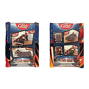 Marvel Captain America Civil War All-In-One Blanket & Sheet Reversible 60" X 80" Comfy Cover