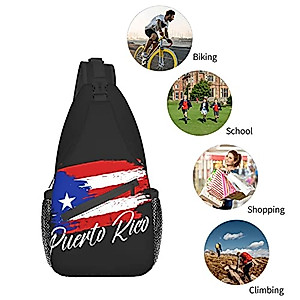 Cute Puerto Rico Flag Sling Bag Crossbody Chest Daypack Casual Backpack Puerto Rican Shoulder Bags for Women Men